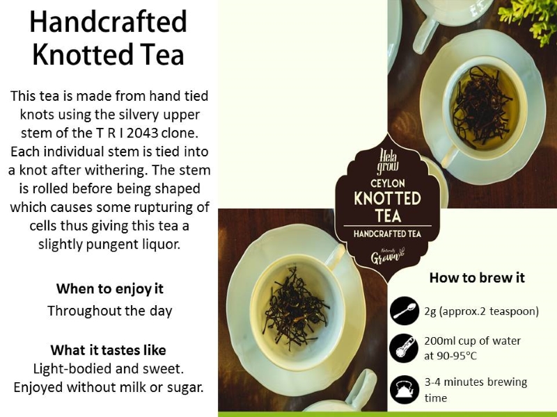 Product Details: single knotted tea